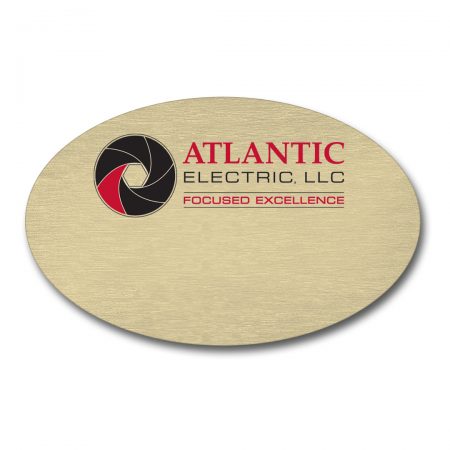 Reusable Oval Metal Name Tags